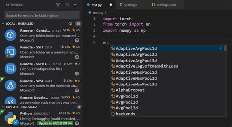 intellisense not working for torch nn · issue 1799 · microsoft python
