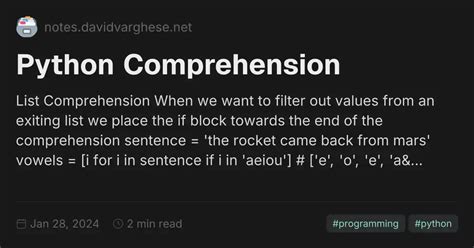 Python Comprehension