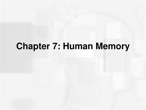 Ppt Chapter 7 Human Memory Powerpoint Presentation Free Download