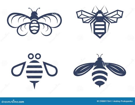 Silhouette Of A Bee Schematic Representation Of A Bee A Wasp And A
