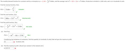 Solved Find The Revenue Function Rx Rx Fantastic