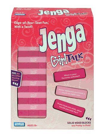 Jenga Girl Talk Edition Pink Game Conversation Jenga Pink Jenga