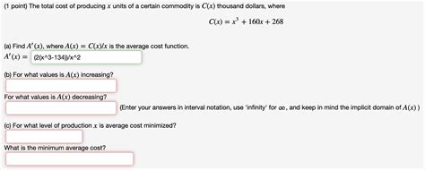 Solved Find What Values Ax Is Increasing And What Values