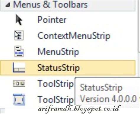 Membuat Status Strip Visual Basic
