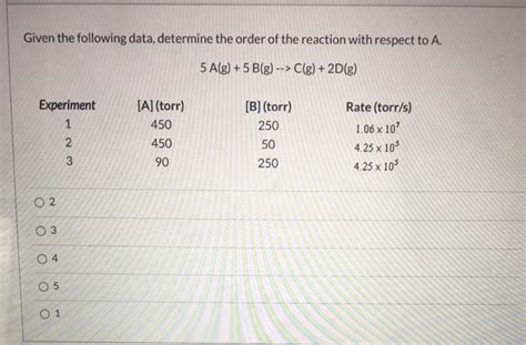 solved chemistry help given the following data determine