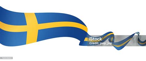 스웨덴의 국기 벡터 흔들리는 리본 배너입니다 흰색 배경에 격리 3차원 형태에 대한 스톡 벡터 아트 및 기타 이미지 3차원 형태 국가 관광명소 기 Istock