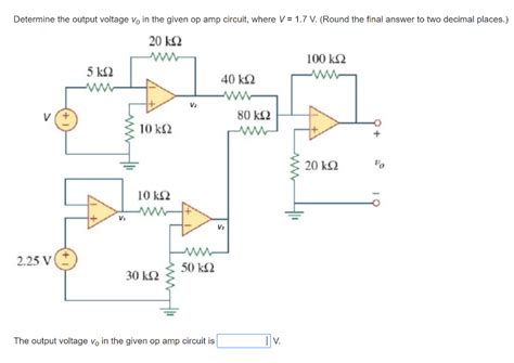 Solved Determine The Output Voltage Vo In The Given Op Amp