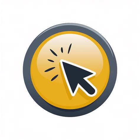 A Circular Button With A Glossy Yellow Surface Premium Ai Generated Vector