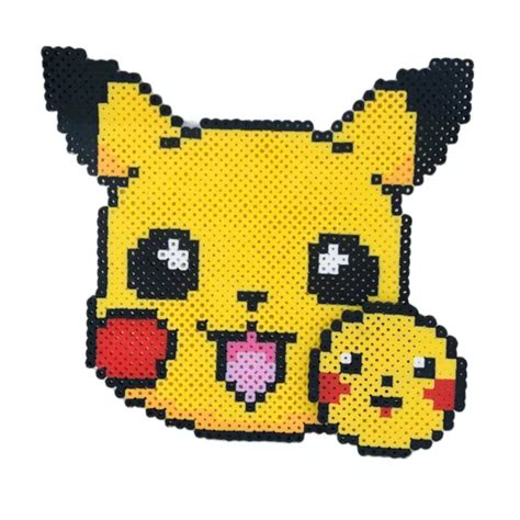PokÉmon 10”x10” Large Pikachu Perler Bead Pixel Art Small Coaster Size £21 19 Picclick Uk