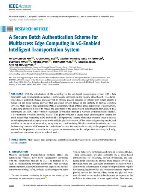 Pdf A Secure Batch Authentication Scheme For Multiaccess Edge
