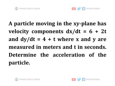 solution determine the acceleration of the particle