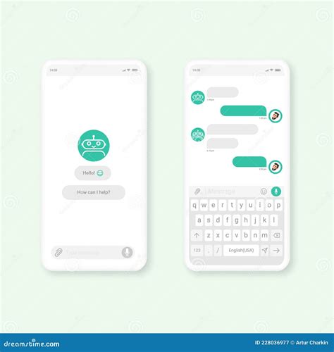 Chat Bot Mobile Application Dialog Box Template Concept Ui Ux Elements For Web Design Stock