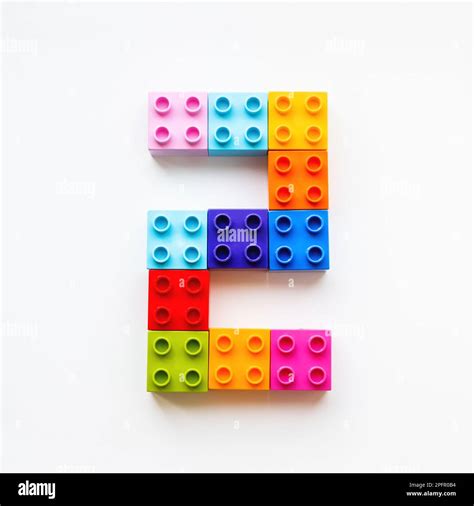 Number Two Made Of Colorful Constructor Blocks Toy Bricks Lying In