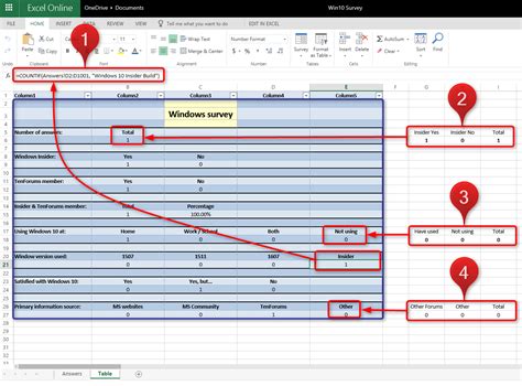 Onedrive Create An Online Excel Survey With Free Office Online Tutorials