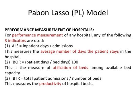 Hospital Statistics And Pabon Lasso Model Of Hospital Performance Mea