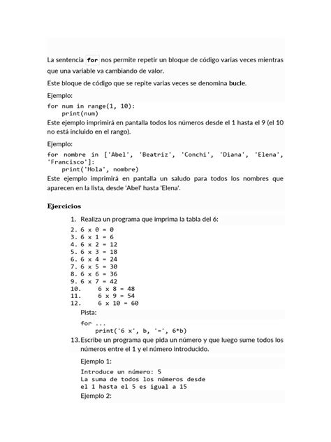 p11 sentencias for pdf python lenguaje de programación informática