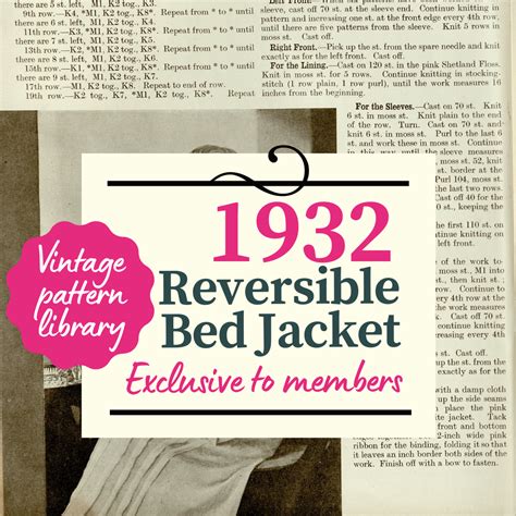 Vintage Pattern Bed Jacket Knitting Patterns Lets Knit Magazine