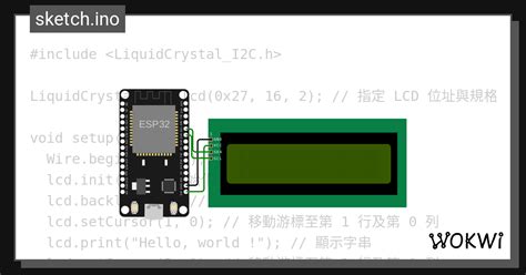 LCD I2C Test Wokwi ESP32 STM32 Arduino Simulator