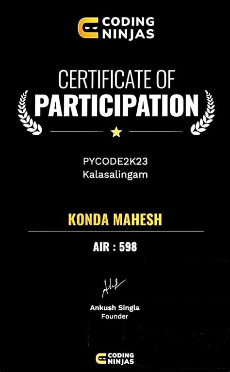 Konda Mahesh On Linkedin Pycodequiz Codingninjas Codemastery