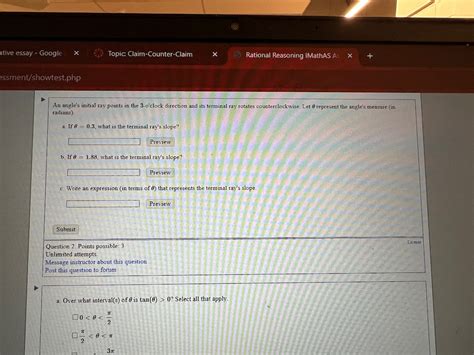 An Angles Initial Ray Points In The 3 Oclock Direction And Its