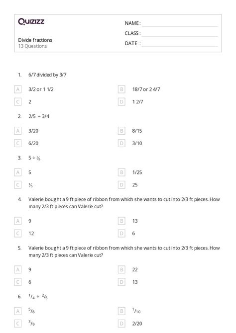 50 Fractions Worksheets For 8th Class On Quizizz Free And Printable