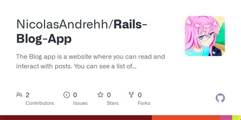 Github Nicolasandrehhrails Blog App The Blog App Is A Website Where You Can Read And