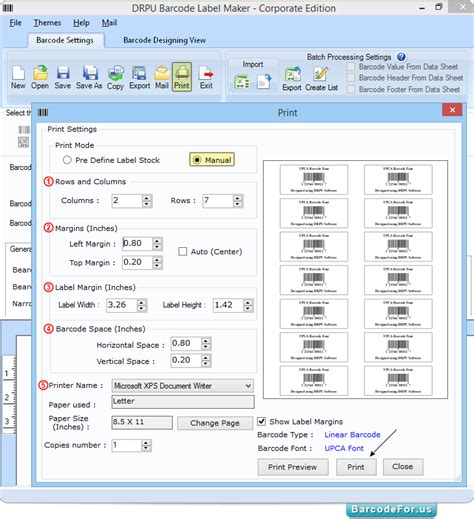 Barcode Settings Mode To Design And Print Barcode Images