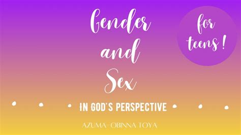 Buy Gender And Sex In Gods Perspective By Toya Obinna On Selar