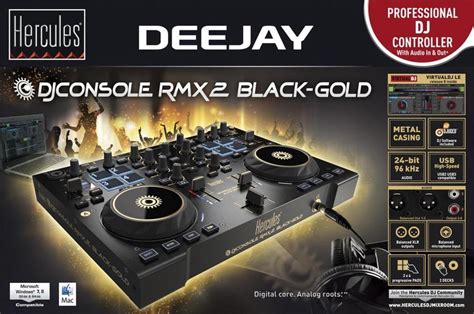 hercules dj control rmx2 black gold dj controller