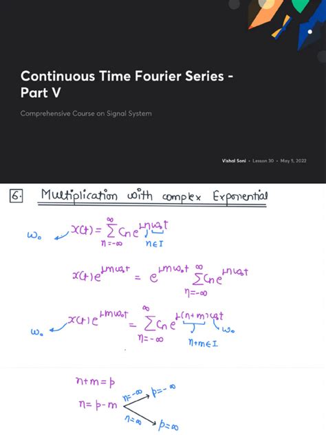 26 Continuous Time Fourier Series Part V Pdf
