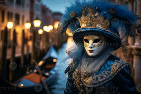 An Image Of A Mysterious Figure Wearing A Venetian Carnival Mask
