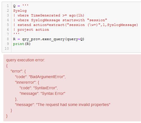 azure syntaxerror in jupypter notebook for msticpy queryprovider