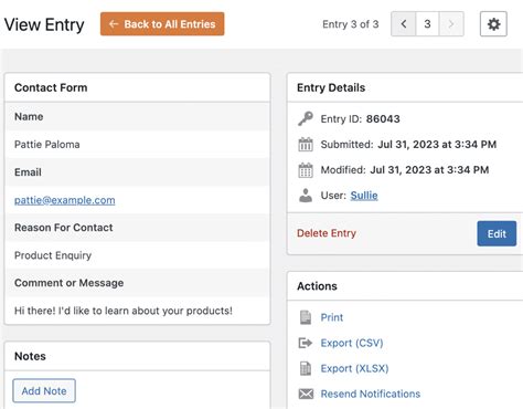 Customizing Single Entry View