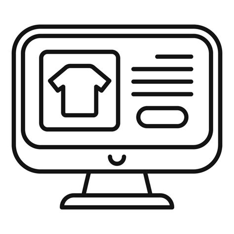 Premium Vector Online Shopping Monitor Icon Outline Vector Web Marketing