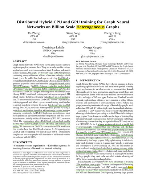 Distributed Hybrid Cpu And Gpu Training For Graph Neural Pdf