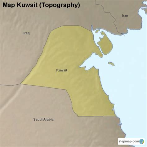 Stepmap Map Kuwait Topography Landkarte Für Kuwait