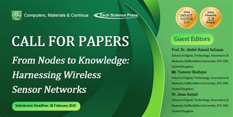Sci Journal Call For Papers On Wireless Sensor Networks Aubrey Dou