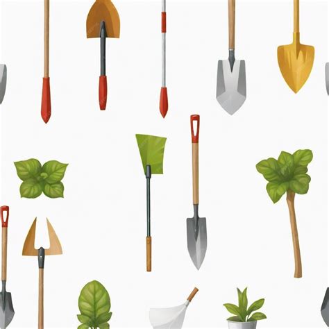 Garden Spade Cartoon Vector Set White Background Isolated Premium Ai Generated Vector