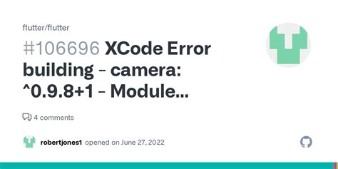 Xcode Error Building Camera 0981 Module Cameraavfoundation Not Found · Issue 106696