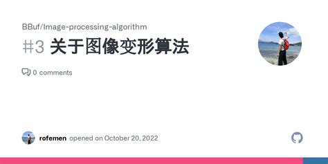 关于图像变形算法 Issue BBuf Image processing algorithm GitHub