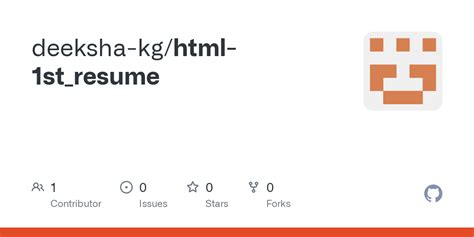 GitHub Deeksha Kg Html St Resume