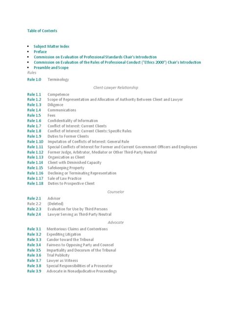 Aba Model Rules Of Professional Conduct March 2012 With Comments American Bar Association Lawyer