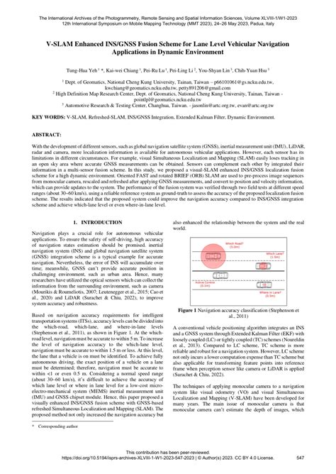 Pdf V Slam Enhanced Insgnss Fusion Scheme For Lane Level Vehicular