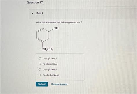 Solved What Is The Name Of The Following Compound