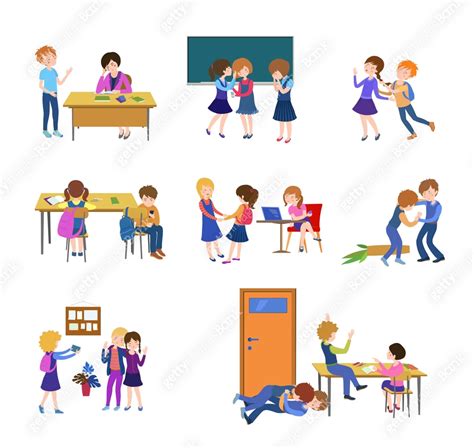 School Class Behavior Set 이미지 1263060160 게티이미지뱅크