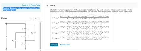 Solved A Voltage V Is Applied To The Capacitor Network Shown