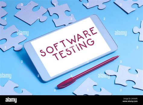 Hand Writing Sign Software Testing Word Written On Activity To Check Whether The Results Match