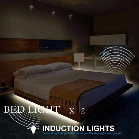 Motion Activated Bed Light Flexible Led Strip Motion Sensor Double Bed Kit With Automatic Shut