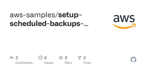GitHub Aws Samples Setup Scheduled Backups Using Aws Backup
