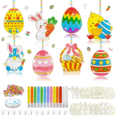 Easter Window Art Craft 342pcs Easter Glue Painting Set Easter Paint